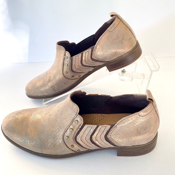 Clarks | Shoes | Clarks Slip On Bootie Trish Bell Gun Metal Loafer Boot ...